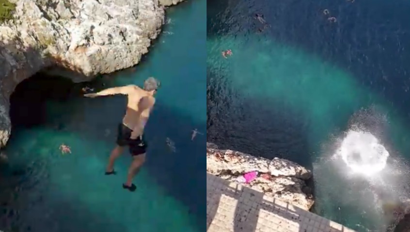 Il tuffo folle da 32 metri di altezza dal Ponte Ciolo a Santa Maria di ...